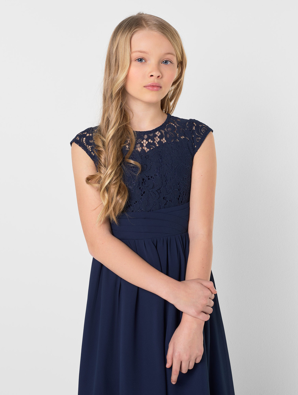 Girls navy party dress | Girls navy dress | Paisley of London | Victoria