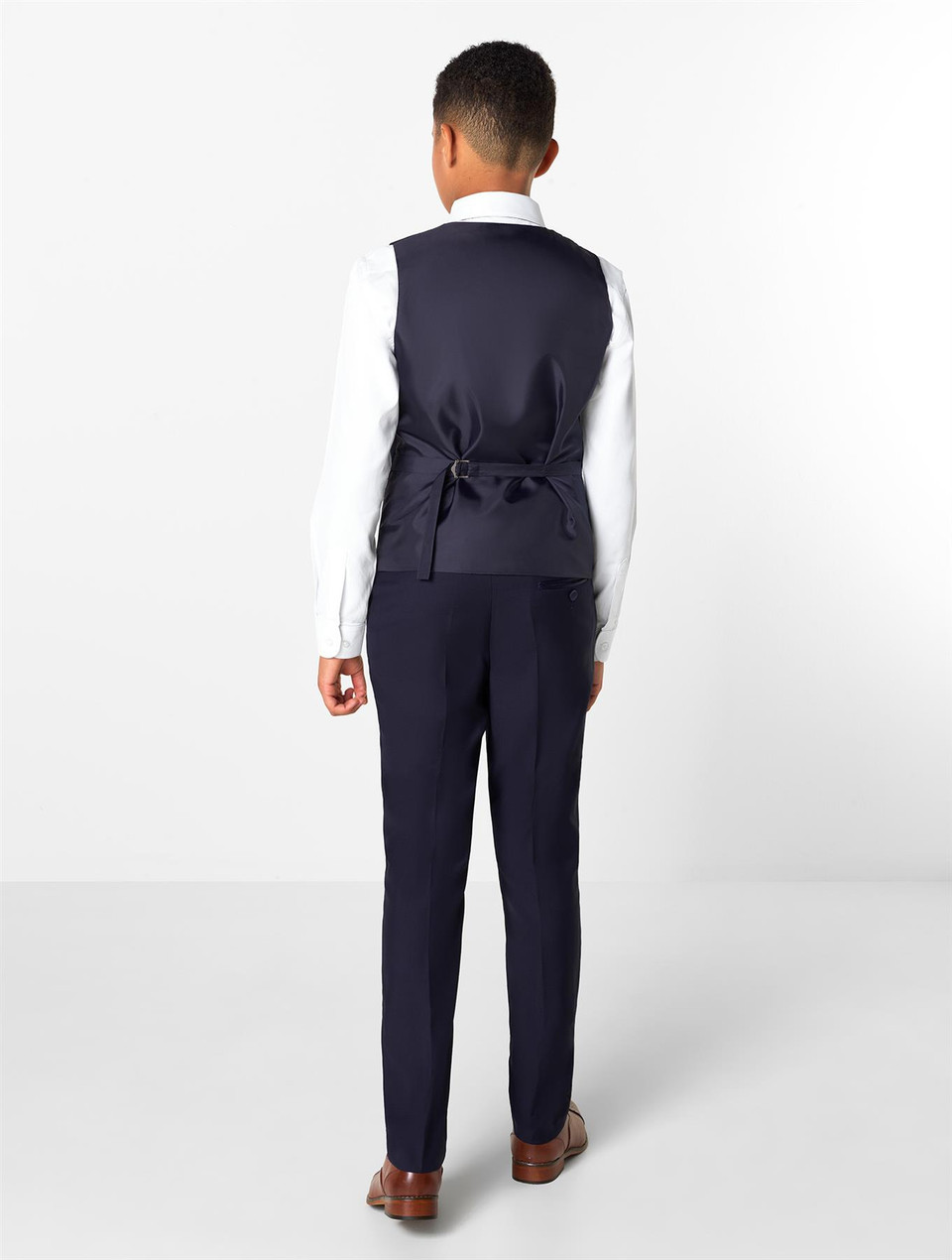 Boys navy wedding suit with satin trims | Heston navy suit | Roco