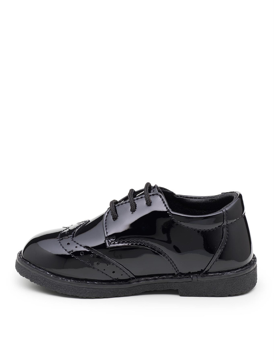 Boys infant patent black brogues | Baby boys patent black shoes | Roco