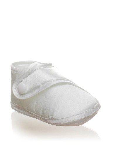 Babies white shoes | Unisex christening shoes | Fake button