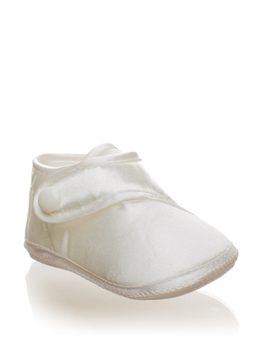 Babies ivory shoes | Unisex christening shoes | Fake button