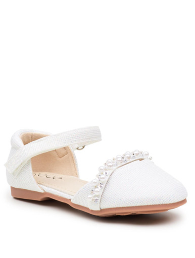 White flower girls shoes | Girls white pearl shoes | Girls white shoes ...