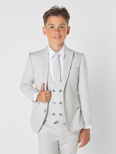 Boys light grey suit | Light grey page boy suit | Light grey prom suit ...