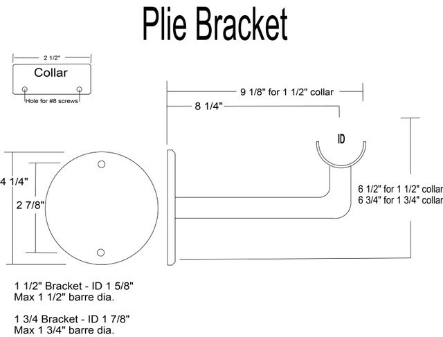 Plie – Wall Mount Ballet Barre Bracket
