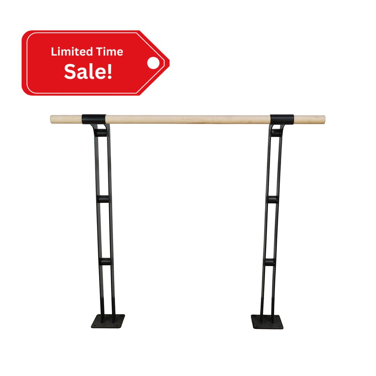 Floor Mount Barre 8FT Traditional Wood Ballet Barre - Double Bar Fixed ...