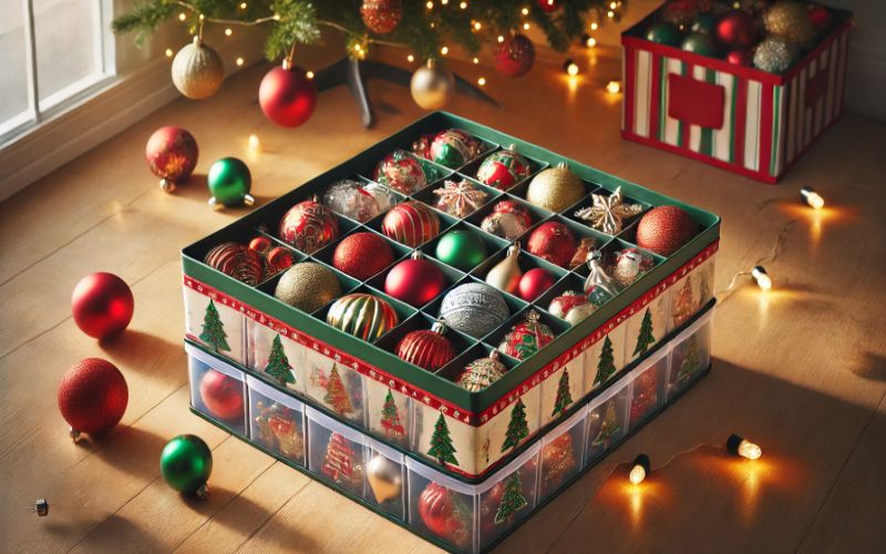 Christmas Tree Ornament Storage Box | Organized Holiday - HandyLaundry.com