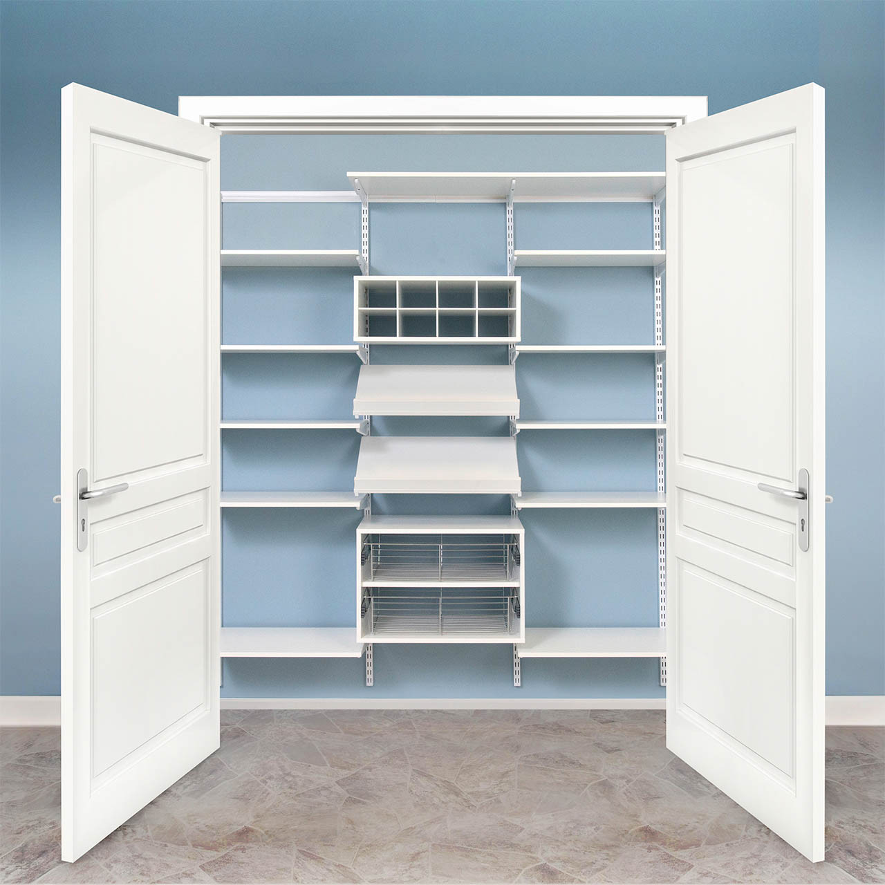 Premium Adjustable Pantry Kit, 72"-76" - Organized Living