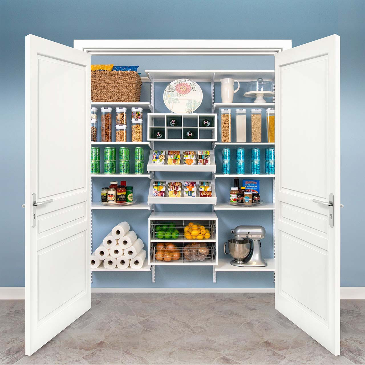 Premium Adjustable Pantry Kit, 72"-76" - Organized Living