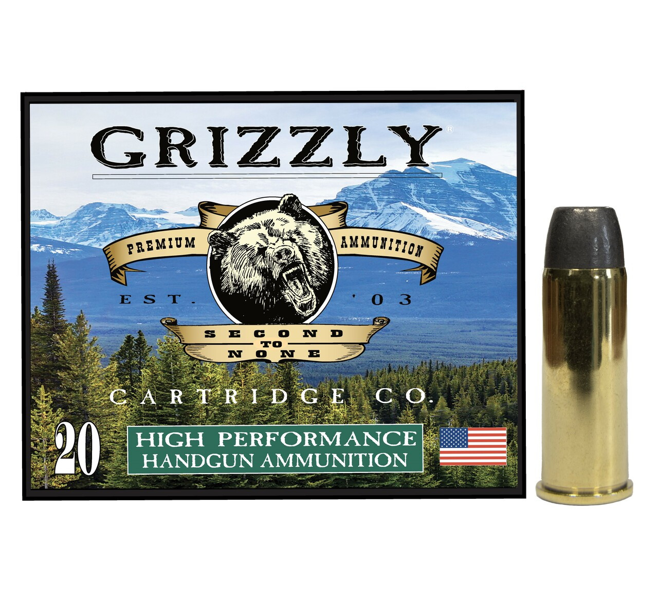 GRIZZLY AMMUNITION BEAR LOAD 480 RUGER 425gr WFNGC HARD CAST