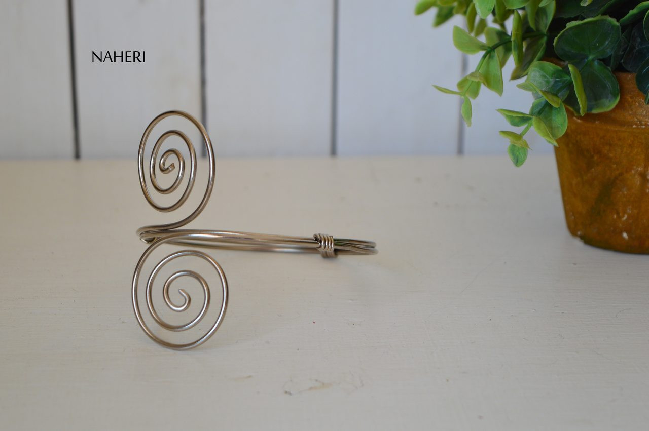 African inspired silver wired armlet