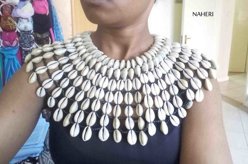 Cowrie collar necklace store