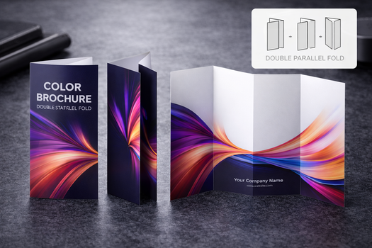 Double Parallel Fold Brochure Printing | 8-Panel Double Half-Fold