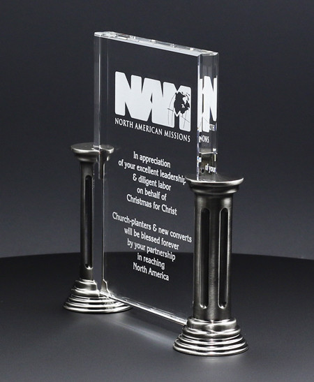 Crystal Pillar Award Recognition Plaque 26C | ASAP Awards