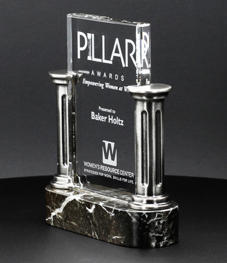 Crystal Pillar Leadership Award Engraved Appreciation | N9