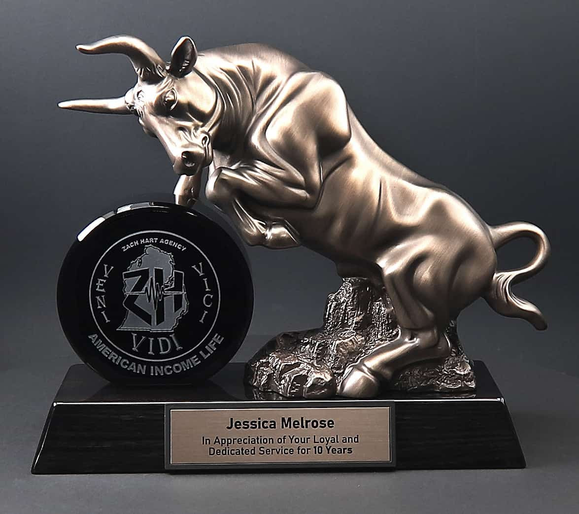 Modern Bull Trophy Award MC14EB | Bronze Bull Trophies