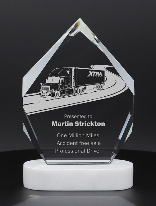 Crystal Diamond Truck Driver Trophy 29DIAWHT