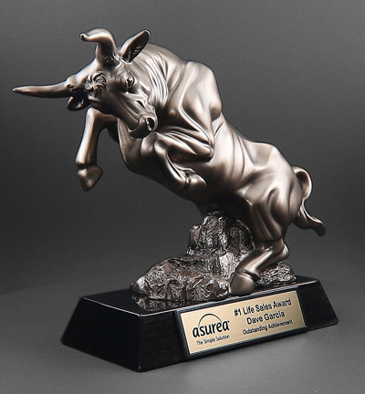 Bronze Bull Trophy Award w/Custom Engraving | ASAP Awards