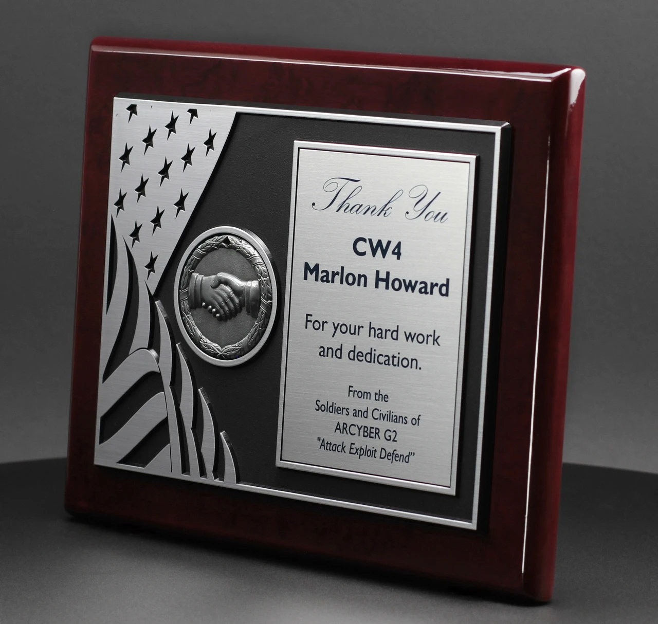 Unique US Military Veteran Service Award of Achievement