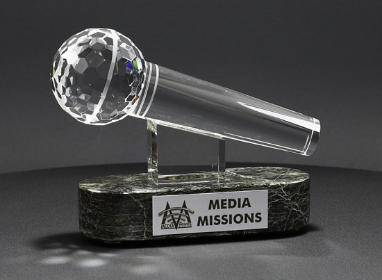 Crystal Microphone Award Trophy | ASAP Awards