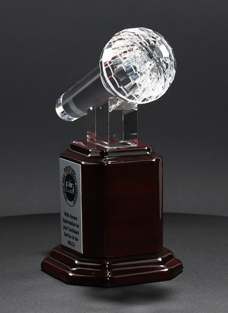 Crystal Microphone Award Trophy Engraved 40C | Asap Awards