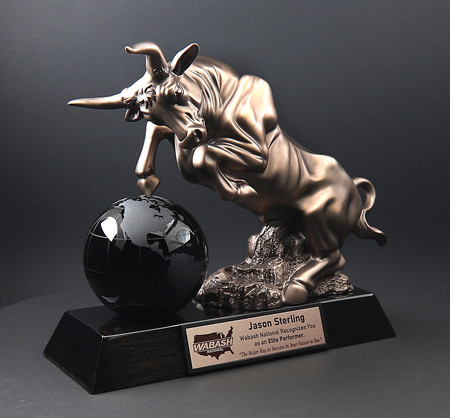Bronze Bull Recognition Award Statue Engraved MC11B | ASAP Awards