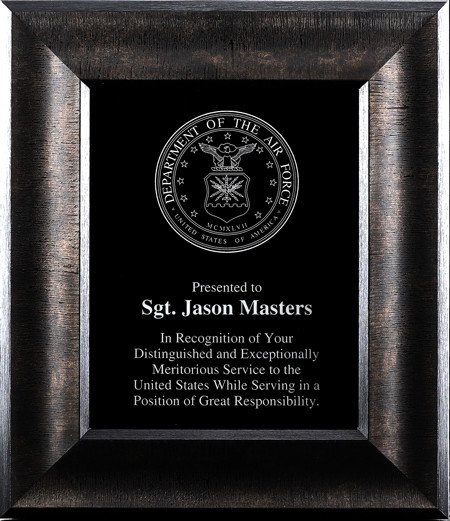 Modern Black Glass Frame Plaque Award FR80BG