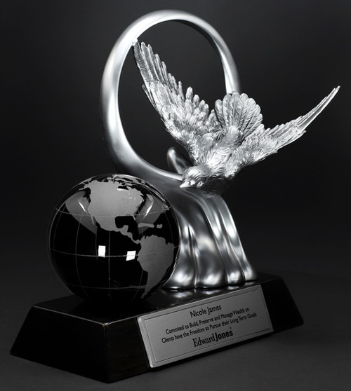 Modern Silver Dove Endurance Award Trophy | ASAP Awards AAMC3B