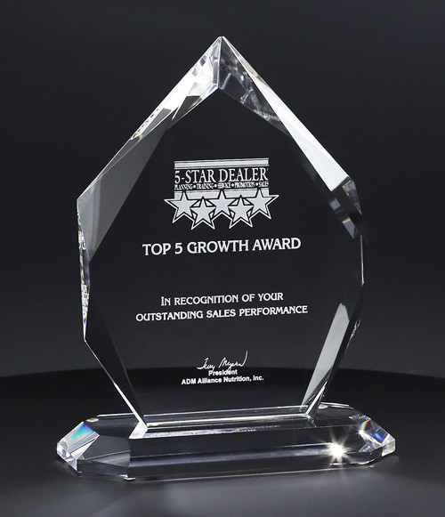 Diamond Crystal Glass Trophy Award Asap Awards