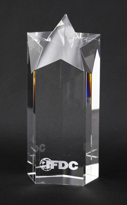 Large Crystal Glass Star Award Trophy Asap Awards