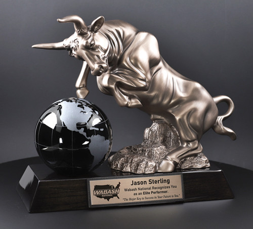 Bull Trophy Award Engraved | ASAP Awards