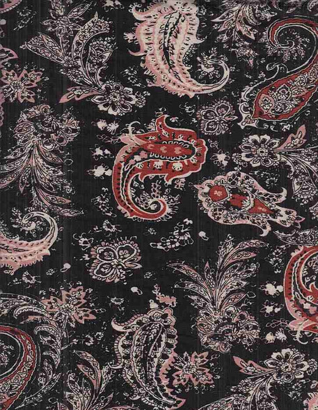 Paisley Knit Rayon Spandex Jersey Fabric Rayon Str Pa944 Black Rust