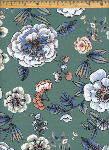 Floral Knit Dty Brushed Polyester Knit Spandex Fabric Dty Brush F8204