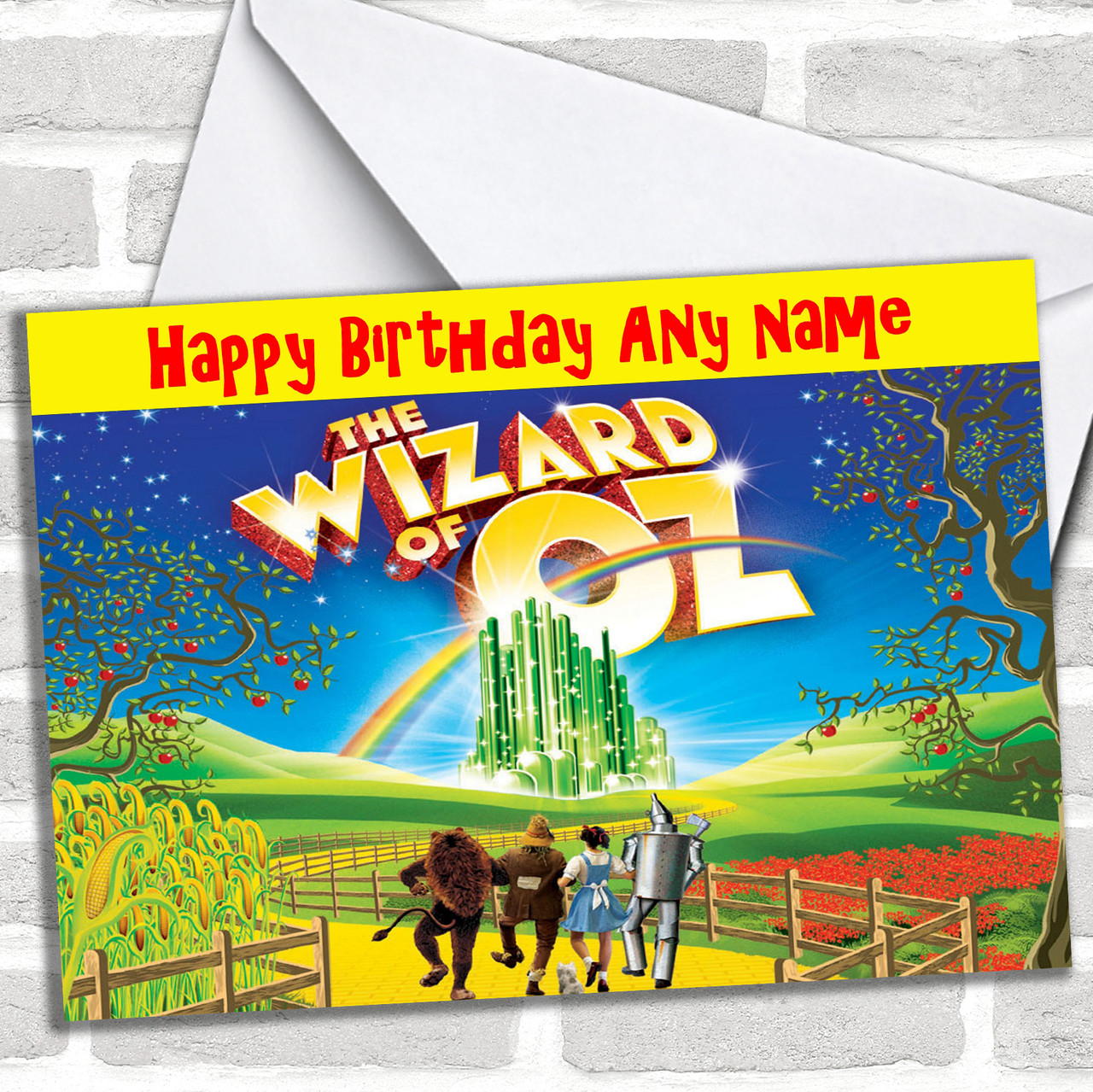 The Wizard Of Oz Personalized Birthday Card - Red Heart Print