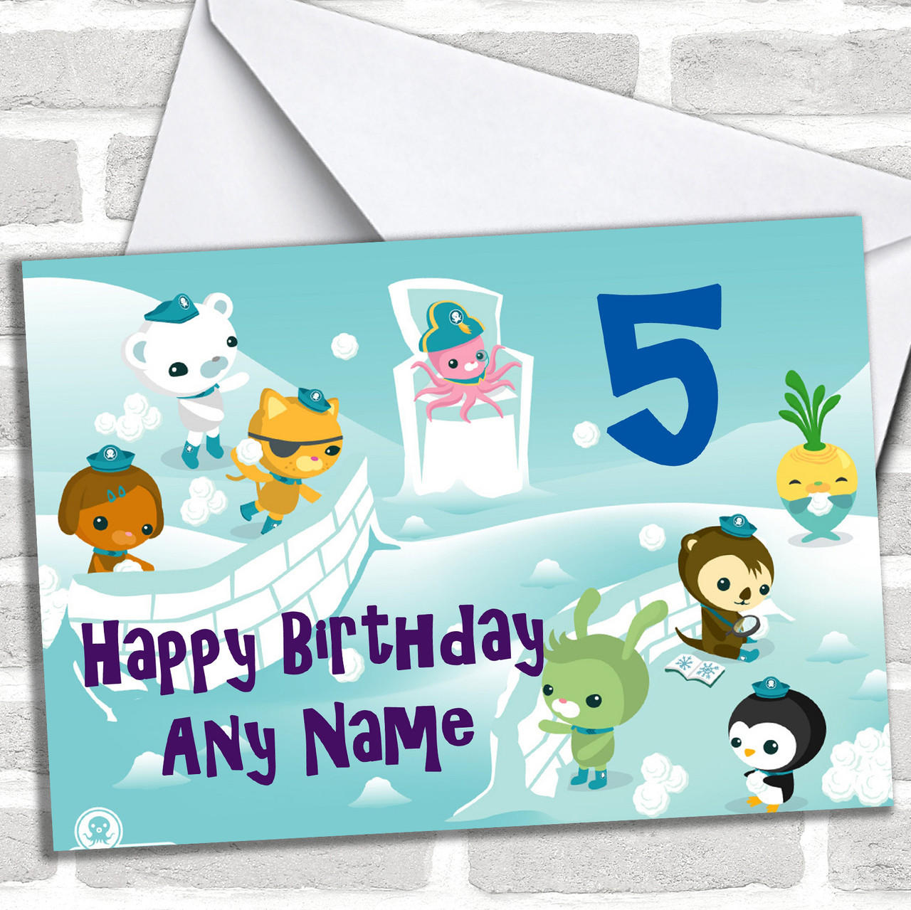 Octonauts Personalized Birthday Card - Red Heart Print