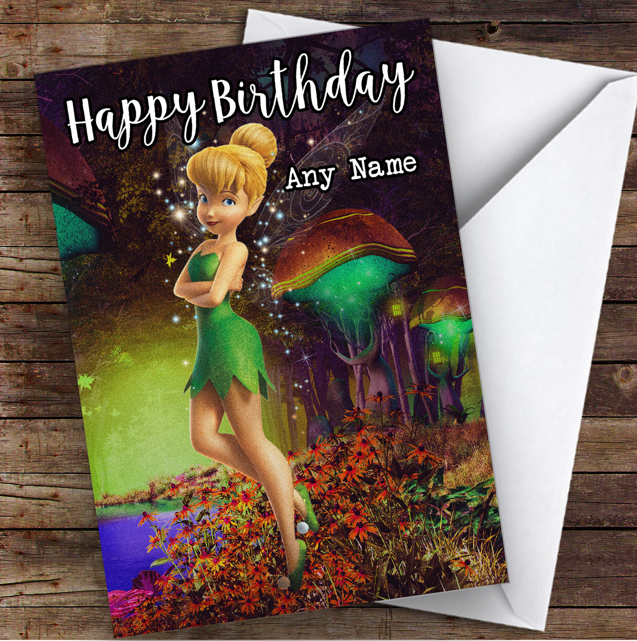 Tinker Bell Magical Children's Kids Personalized Birthday Card - Red ...