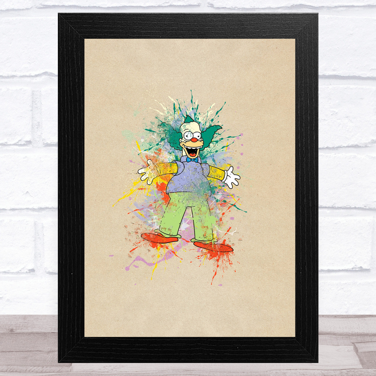 Krusty The Clown Joker Simpsons Children's Kid's Wall Art Print - Red ...