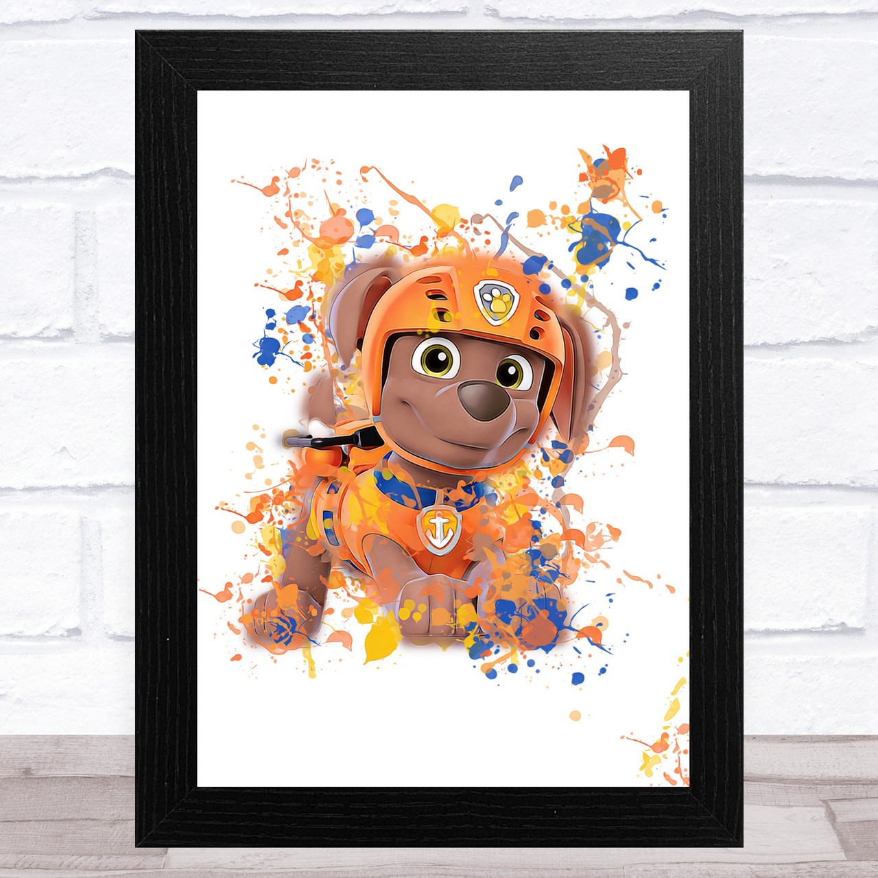 Paw Patrol Zooma Splatter Art Children's Kid's Wall Art Print - Red ...
