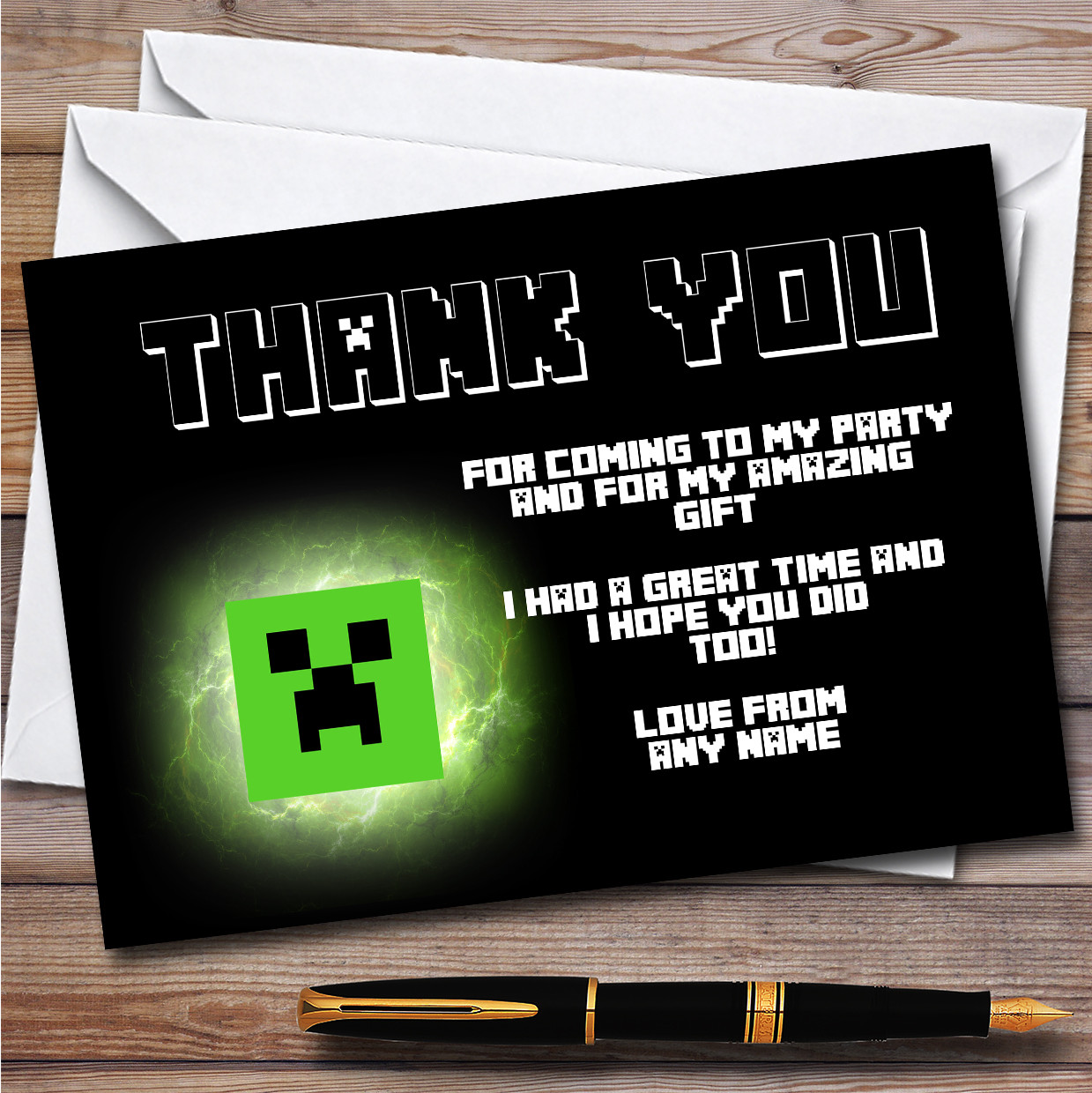 Minecraft Thank You Cards