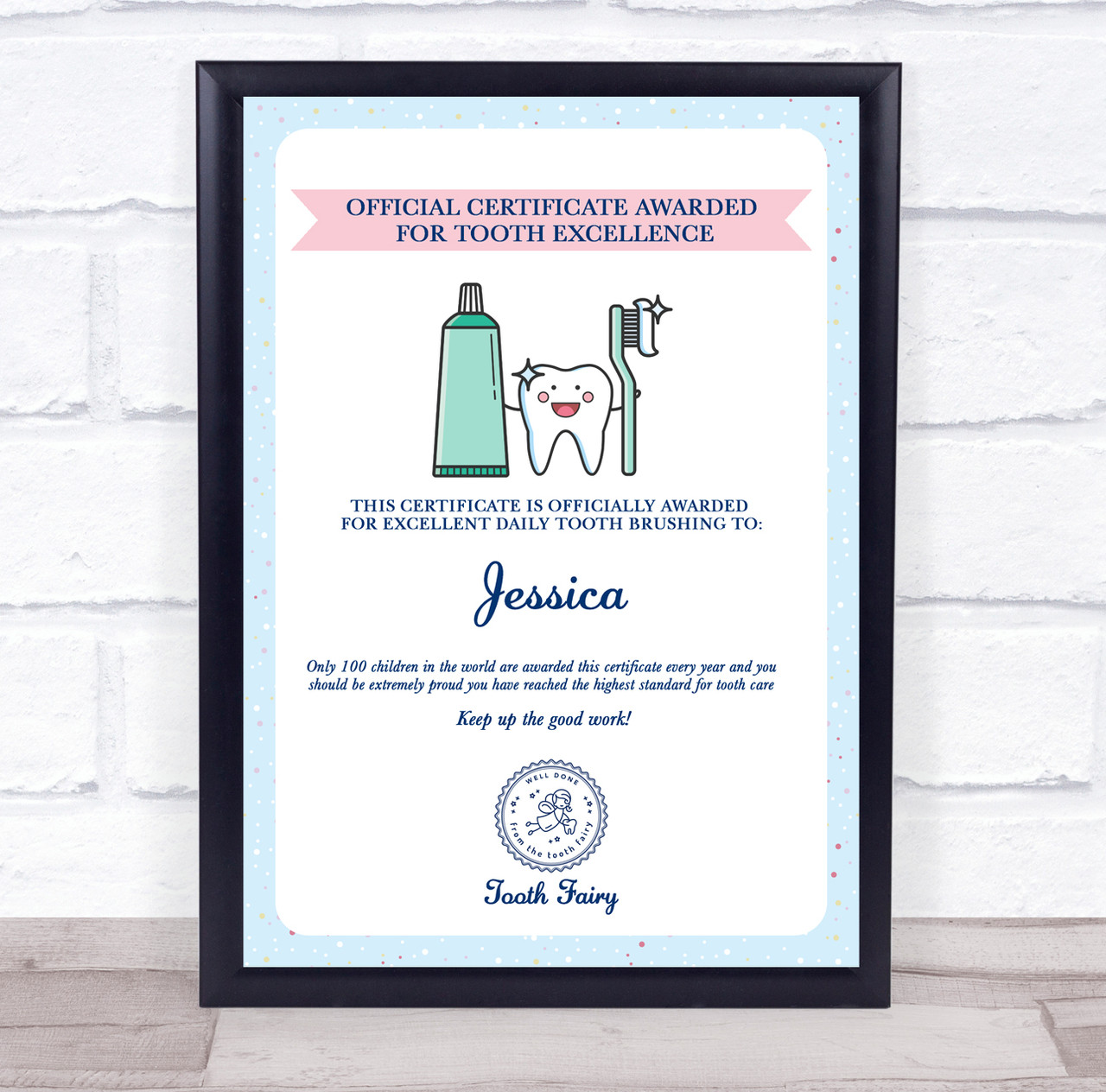 Tooth Fairy Official Tooth Excellence Light Blue Personalized ...