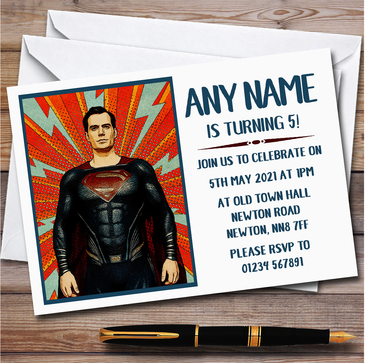 Superman Calvin Harris Card personalized Children's Birthday Party ...