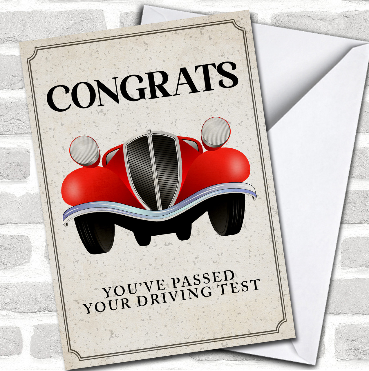 Retro Style Car Congrats New Driver Driving Test You've Passed ...