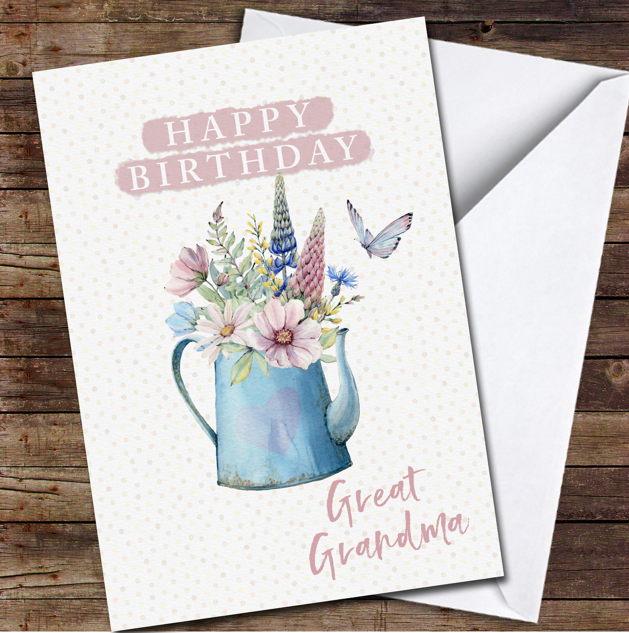 Great Grandma Watercolor Flowers In Water Can Any Text Birthday Card ...
