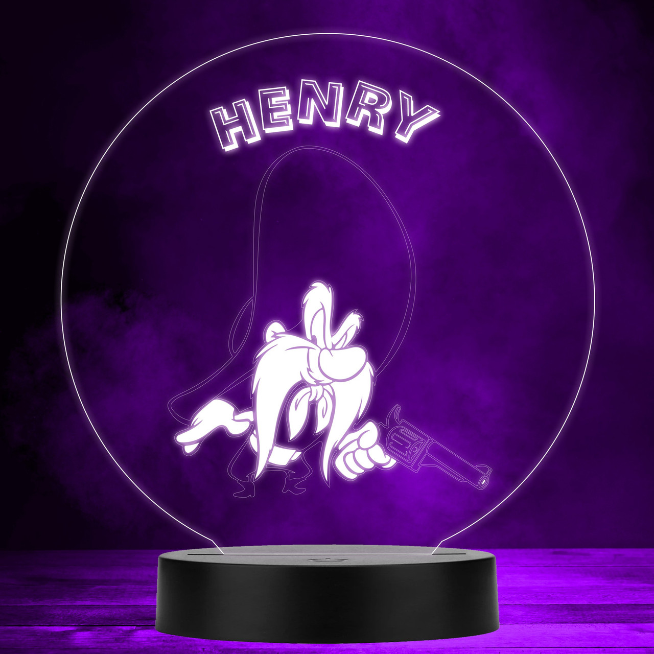 Yosemite Sam Looney Tunes Kids Personalized Gift Color Changing Lamp ...