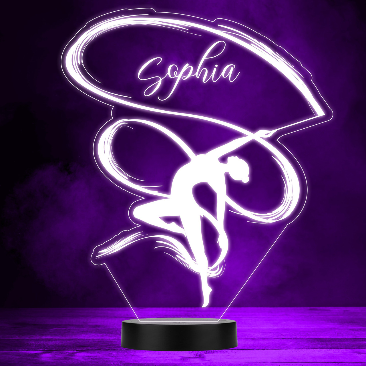 Ribbon Dancer Gymnastic Silhouette Gymnast Sports Fan LED Lamp Color ...