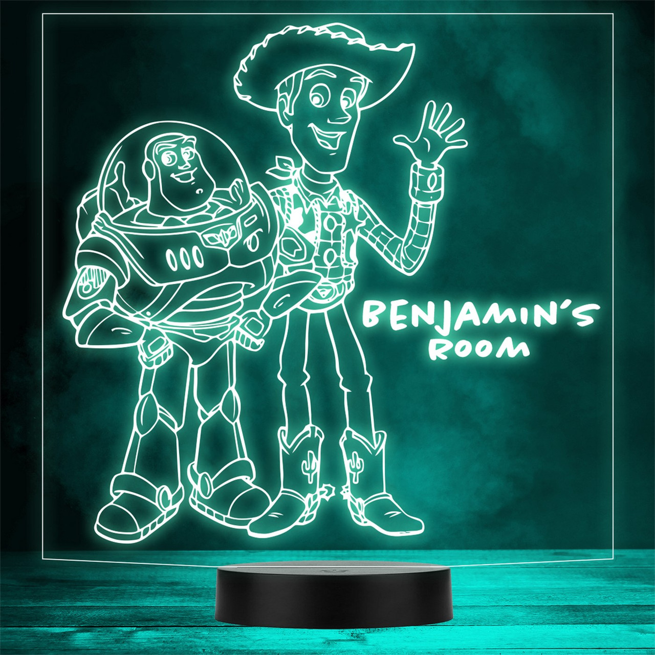 Toy Story Buzz Lightyear And Sheriff Woody Personalized Gift Color Lamp ...