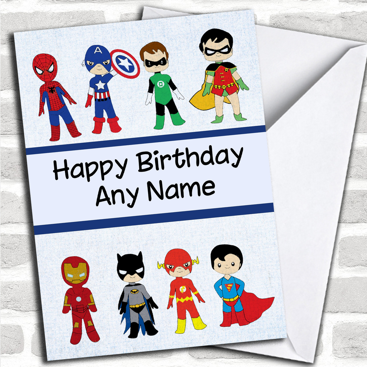 Superhero Collection Personalized Children's Birthday Card - Red Heart ...