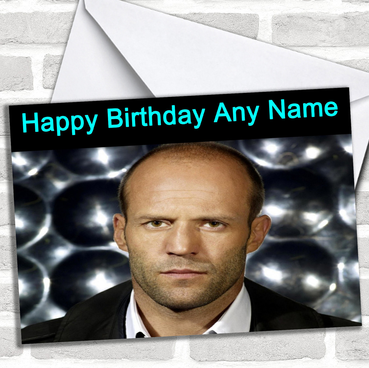 Jason Statham Personalized Birthday Card - Red Heart Print