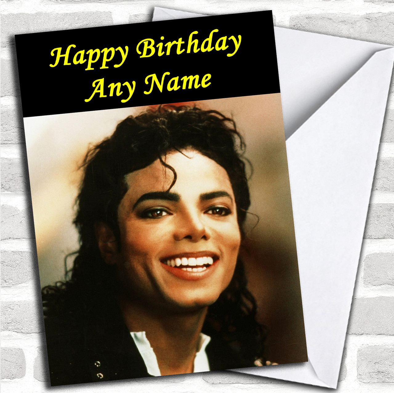 Michael Jackson Personalized Birthday Card - Red Heart Print