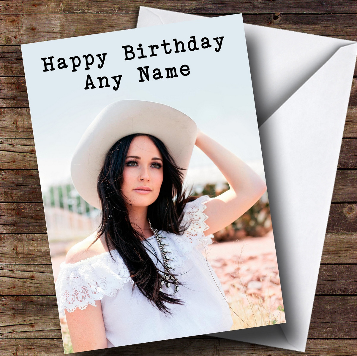 Personalized Kacey Musgraves Celebrity Birthday Card - Red Heart Print