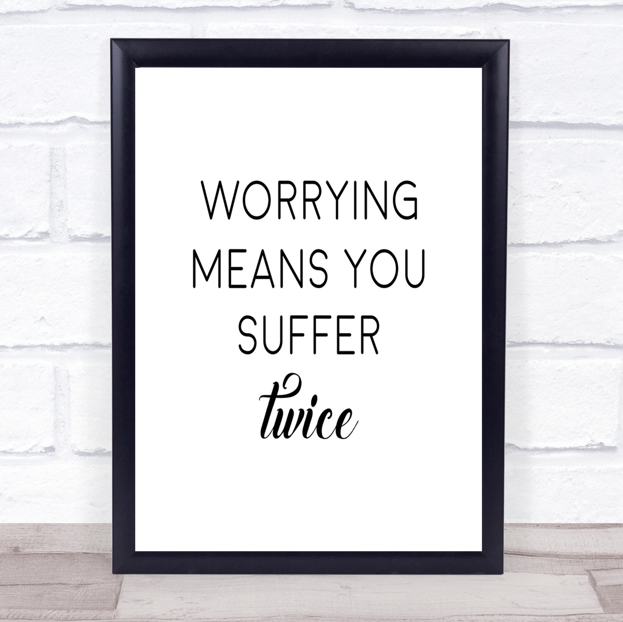 Suffer Twice Quote Print Poster Typography Word Art Picture - Red Heart ...